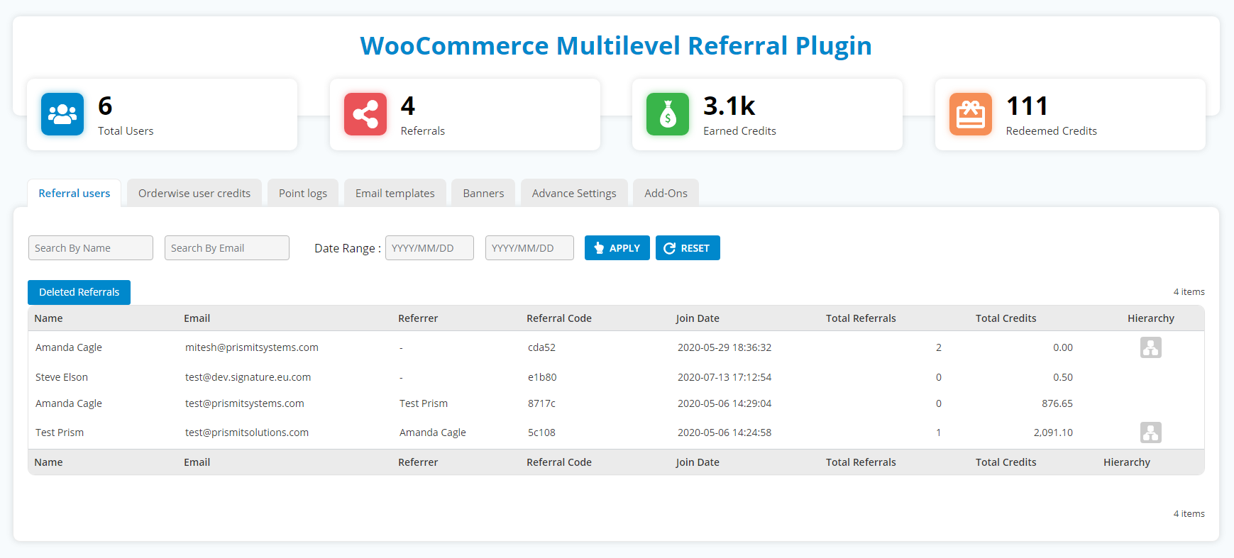 WooCommerce Multilevel Referral Affiliate Plugin by prismitsystems